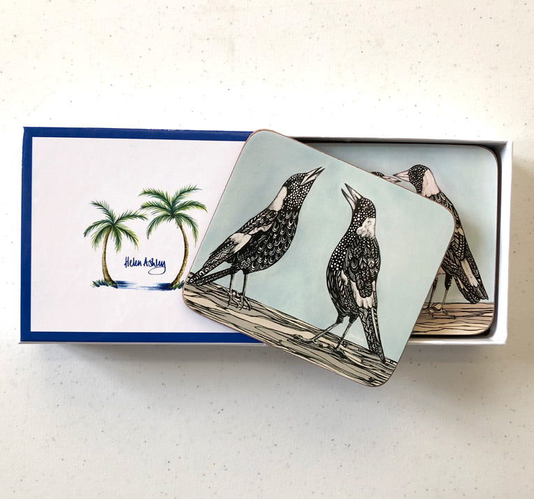Magpie Song Coasters & Placemats – Helen Ashley Designs